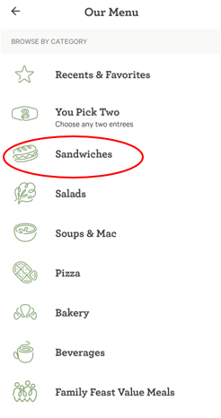 How do I navigate the Panera mobile app?