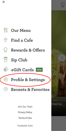 How do I navigate the Panera mobile app?