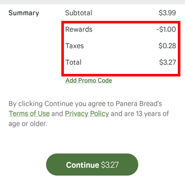 How do I redeem a reward on the mobile app?