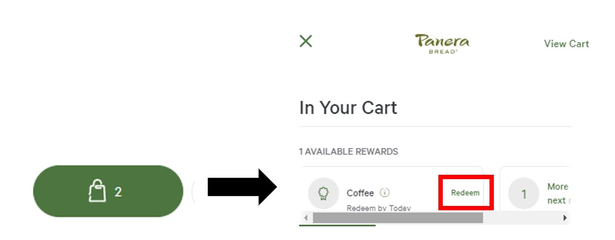 How do I redeem a MyPanera reward for an online order?