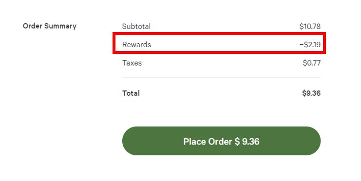 How do I redeem a MyPanera reward for an online order?