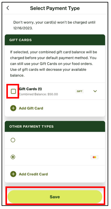 How do I add a Panera Bread Gift Card to pay for my Unlimited Sip Club ...