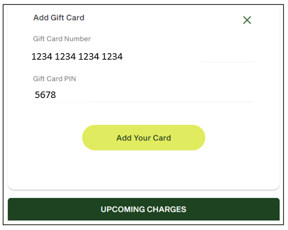 How do I add a Panera Bread Gift Card to pay for my Unlimited Sip Club ...
