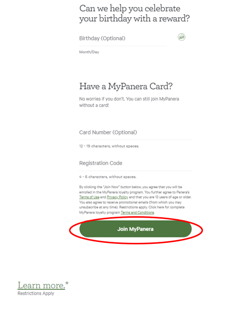 How do I sign up for MyPanera?