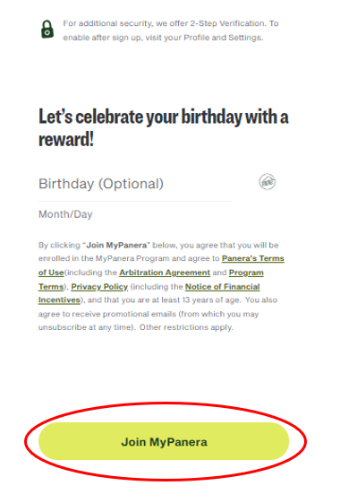 How do I sign up for MyPanera?