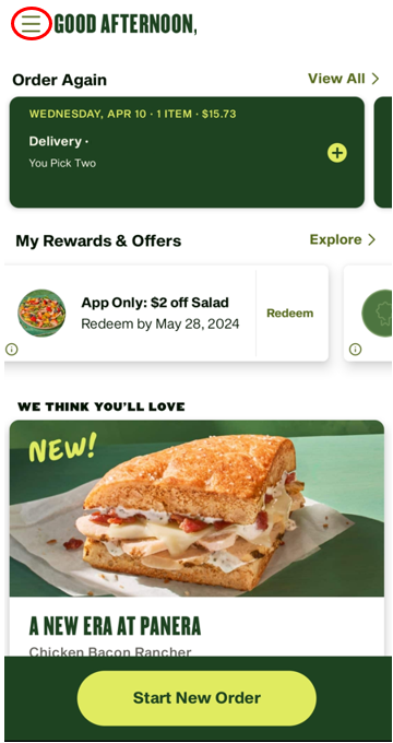 How do I edit the payment stored on my MyPanera account?