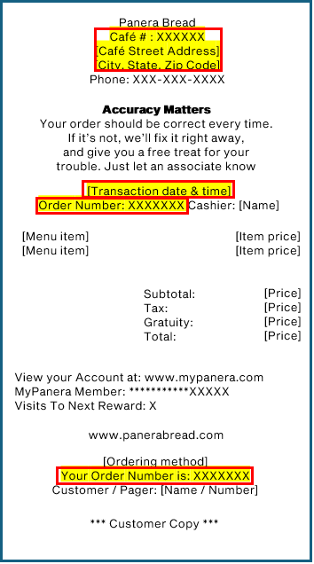 How can I locate order details on my receipt