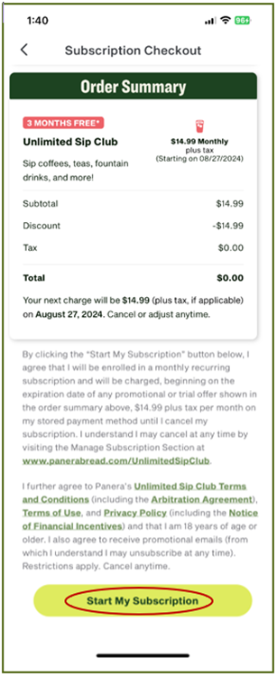 How do I enroll in the Unlimited Sip Club?