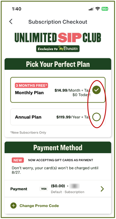 How do I enroll in the Unlimited Sip Club?