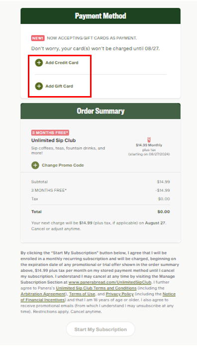 How do I enroll in the Unlimited Sip Club?
